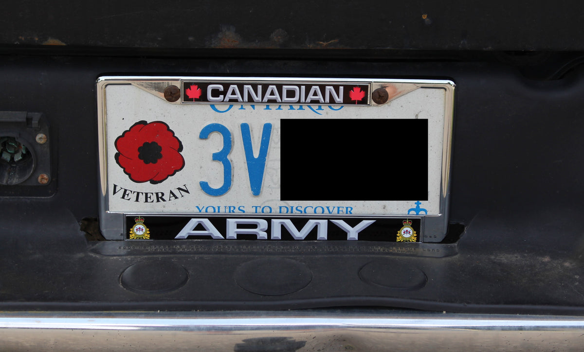 Canadian Forces Army Metal License Plate Holders – Look What I've Got