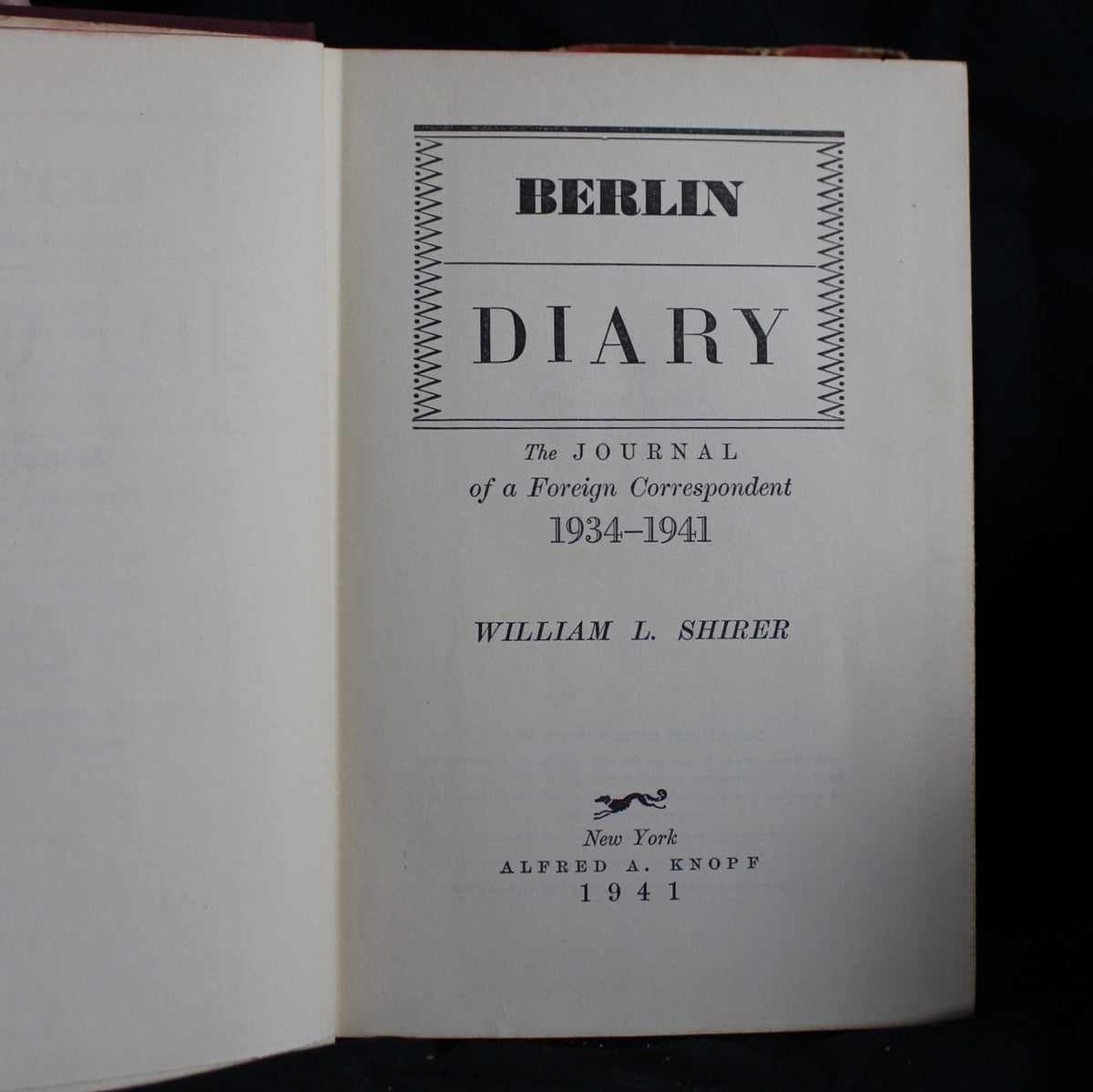 Vintage Hardcover First Edition Berlin Diary: The Journal of a Foreign ...